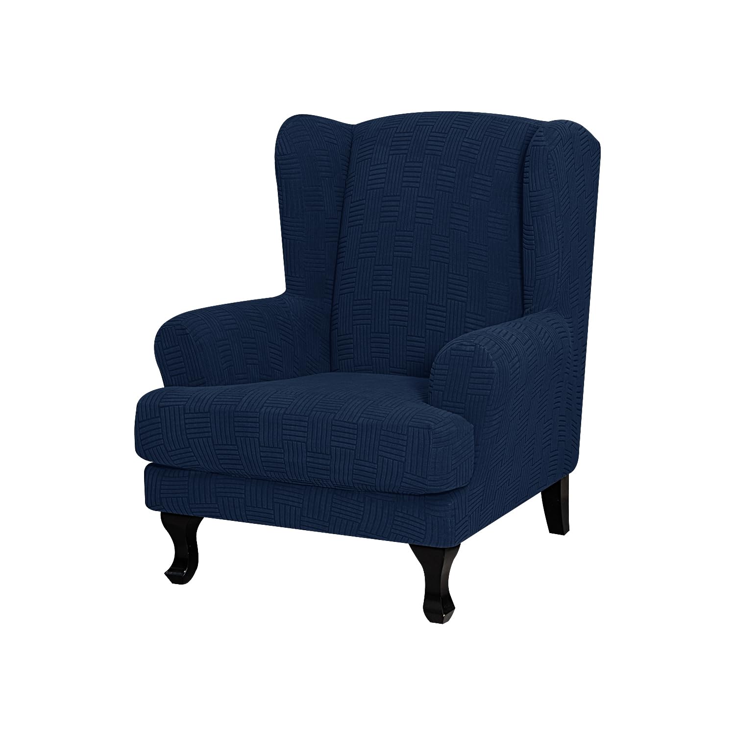 Amazon.com: CRFATOP Jacquard Wing Back Chair Slipcovers with Cushion ...