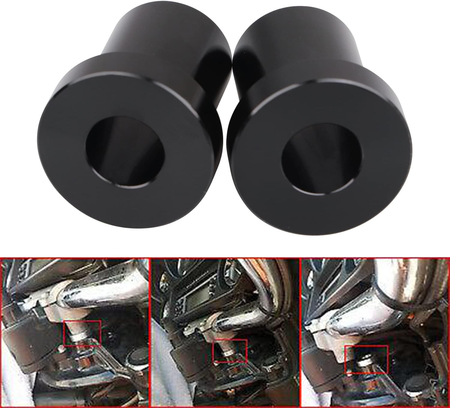 Amazon.com: XMMT Black Handlebar Riser Bushings For Harley Touring Road ...