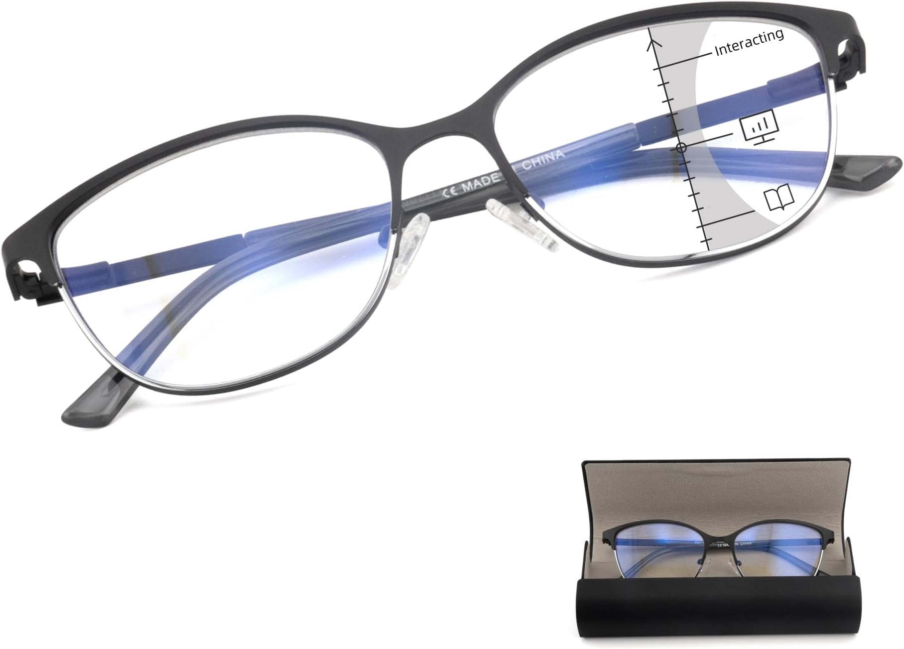 Amazon.com: FEIVSN Cat Eye Progressive Multifocus Reading Glasses for ...