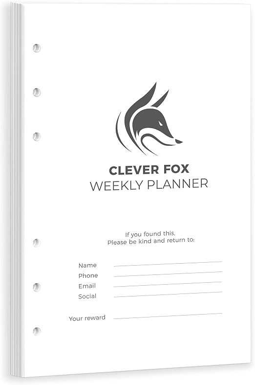 Clever Fox Weekly Planner Binder Refills – 12-Month Planner Page Refill ...