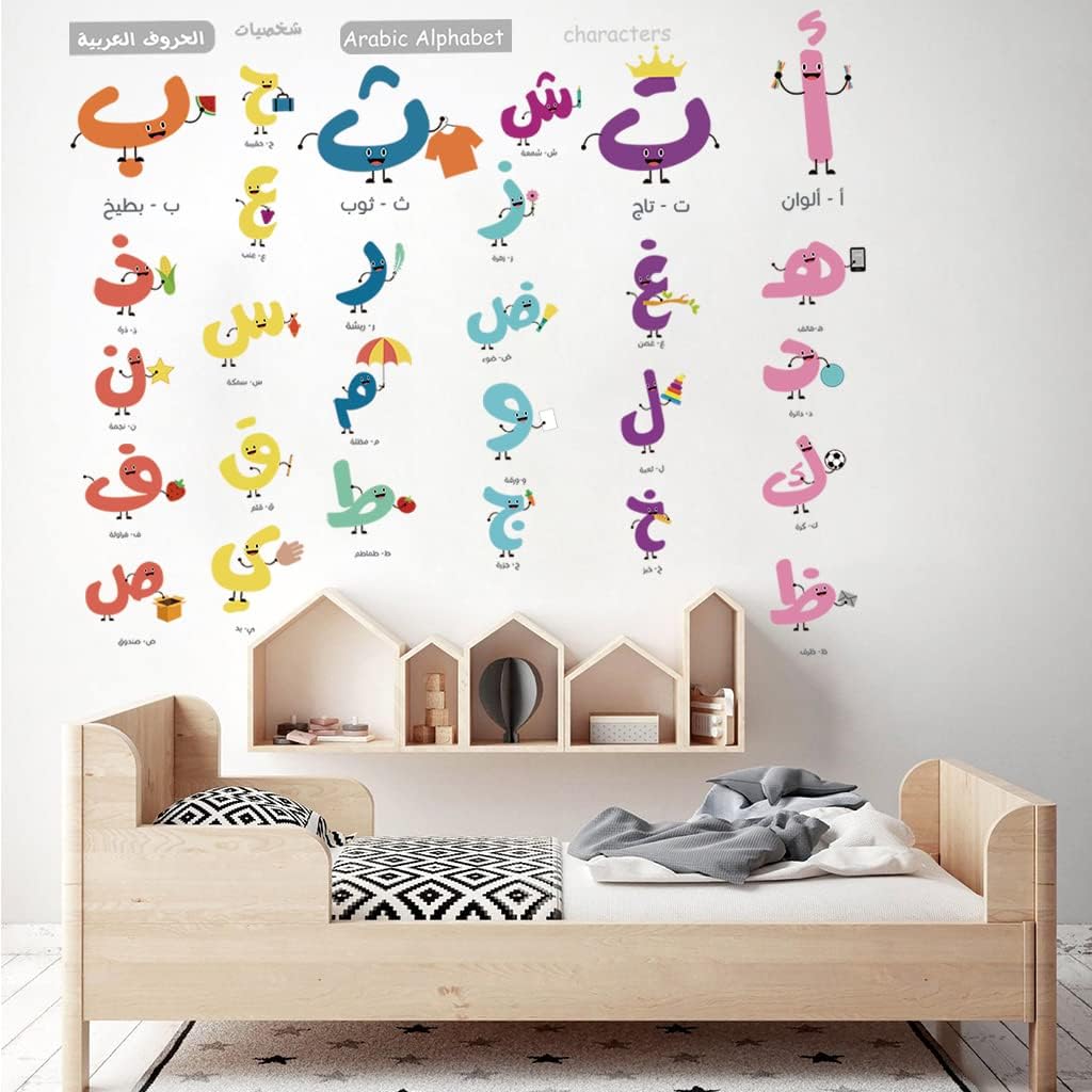 Amazon.com: Arabic Alphabet Letters Wall Stickers Decals Alif Baa Taa ...