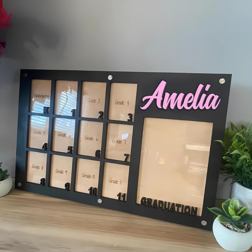 Amazon.com: School Picture Frame Pre-k To 12, Personalize Kindergarten ...