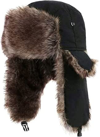 Hats, Winter Trapper Hat Warm Hats Faux Warm Windproof Cap with Ear ...