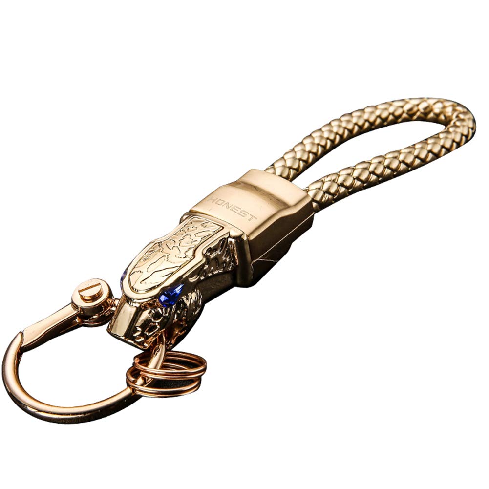 Flypc Luxury Jaguar Metal Car Keyring,Leather Cord Key Chain,Elegant ...