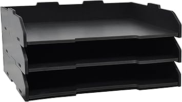 Amazon.com: A3 Stackable Paper Tray, 3 Tier Desk File Organizer ...
