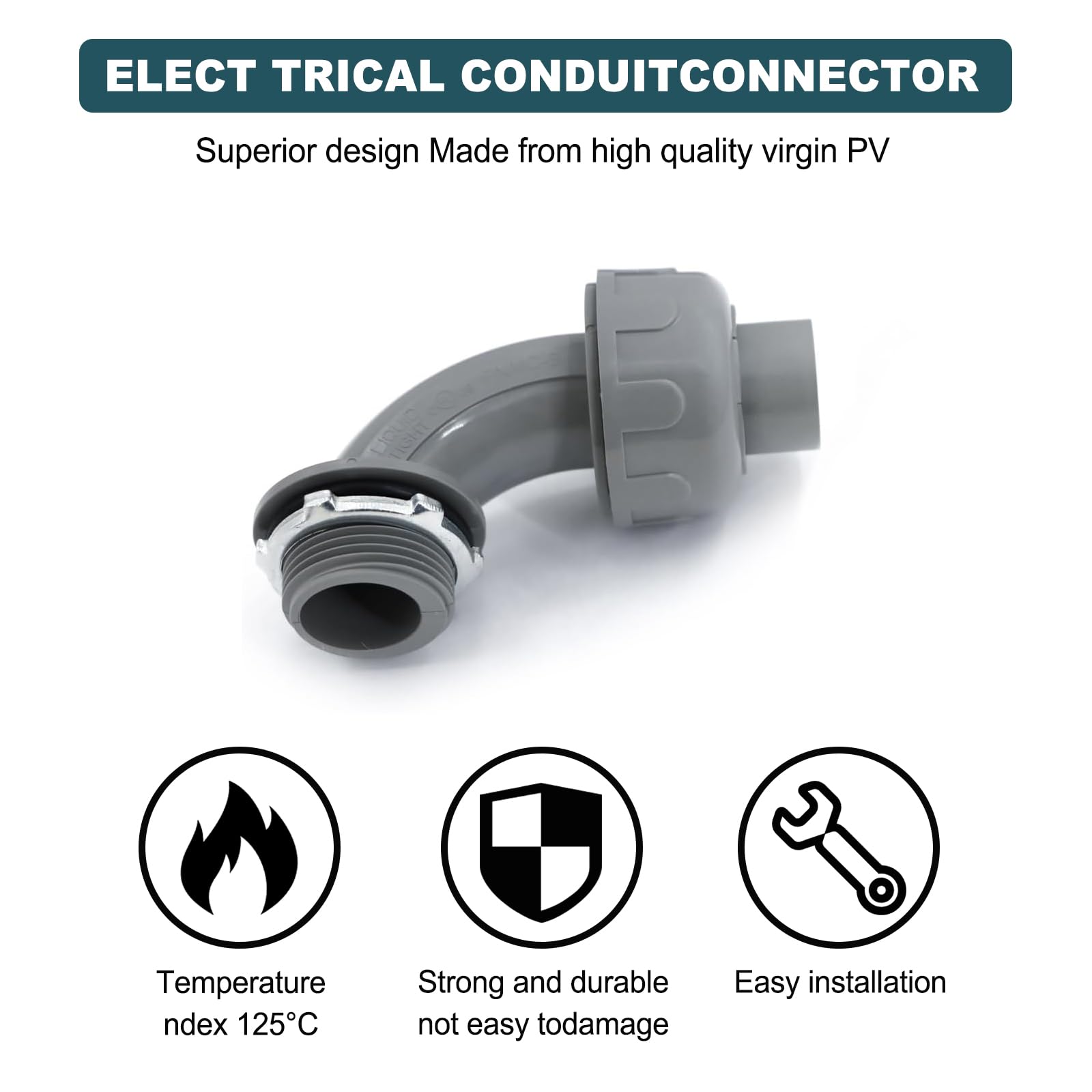 Snapklik.com : Wocloer 1 Inch Liquid Tight Connector PVC Flexible ...