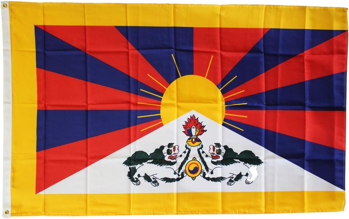 Amazon.com : Tibet Flag 3x5 3 x 5 NEW Tibetan TIBETIAN DALAI LAMA ...