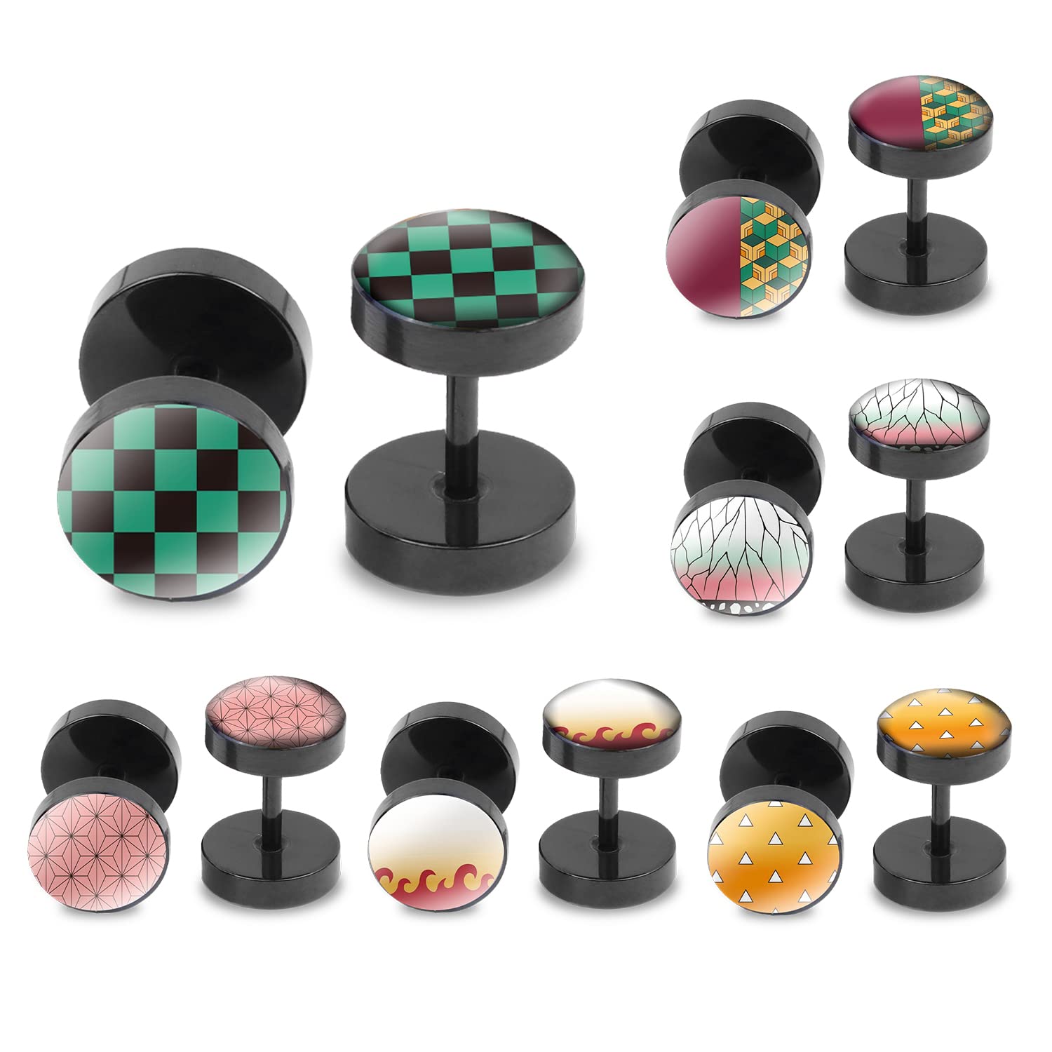 6 Pair Demon Slayer Earrings Anime Earrings Nezuko Zenitsu Shinobu ...