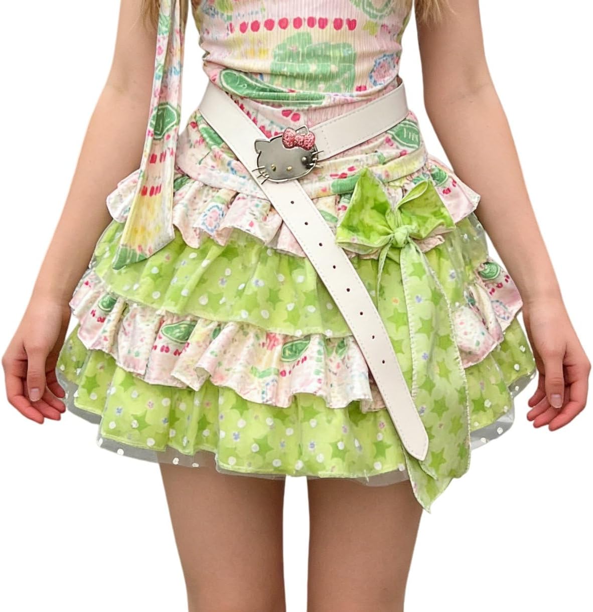 Amazon.com: ISMT TZ TM Y2K Ruffle Tiered Mini Skirt for Women High ...