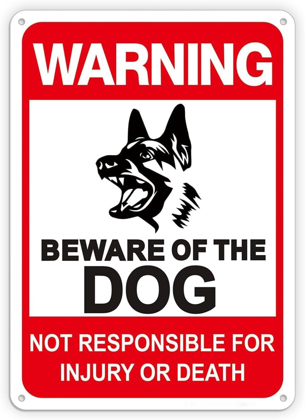 Beware of The Dog Warning Sign,No Responsible for Injury or Death ...