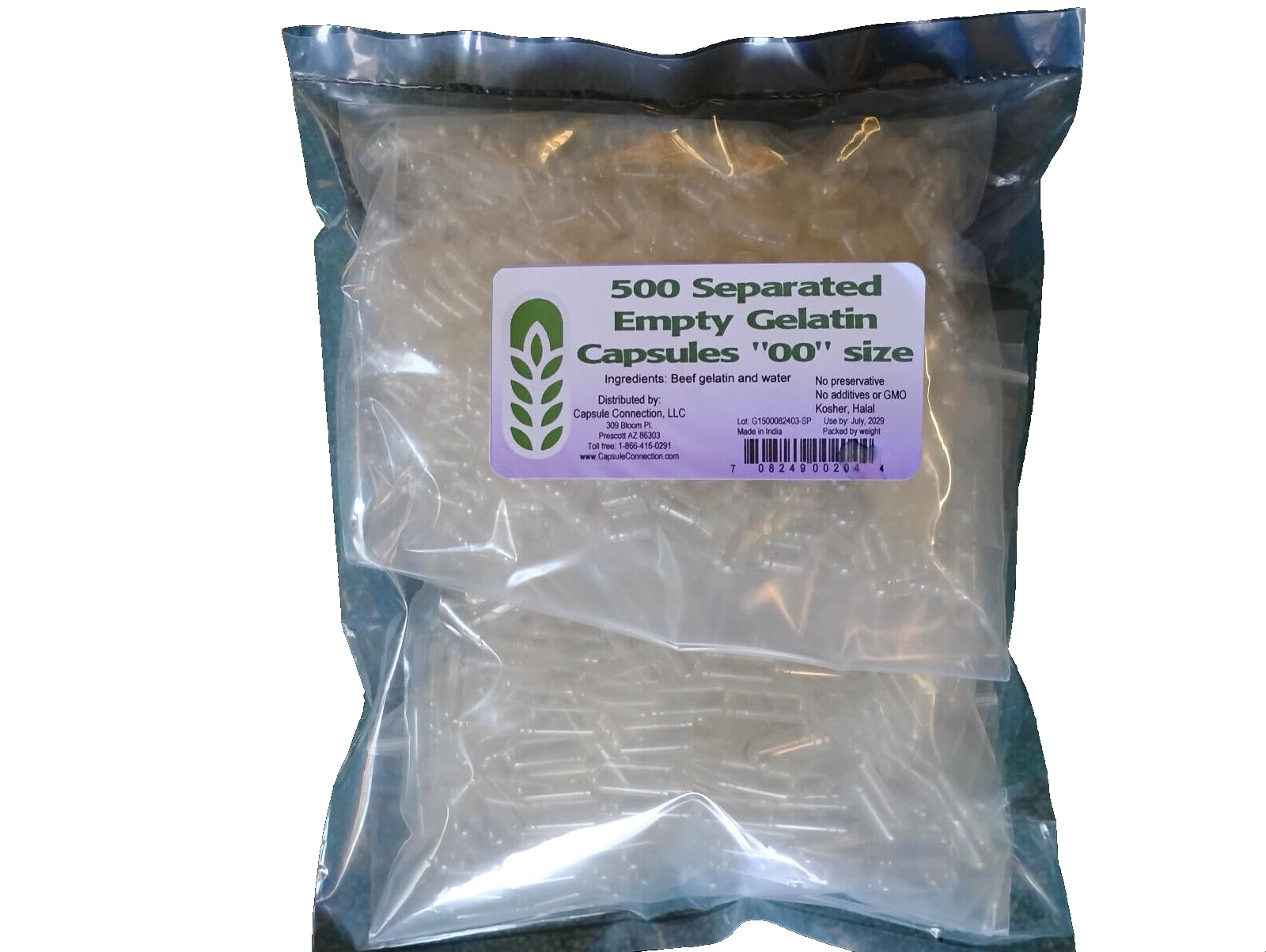 Amazon.com : Capsule Connection 500 Separated Empty Gelatin Capsules ...