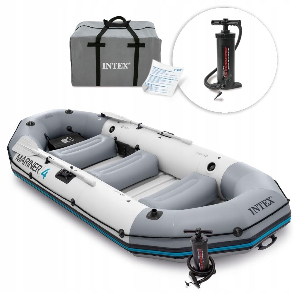 AmazOpen® Mariner 4, 4-Person Inflatable River Rafting Boat Set with ...