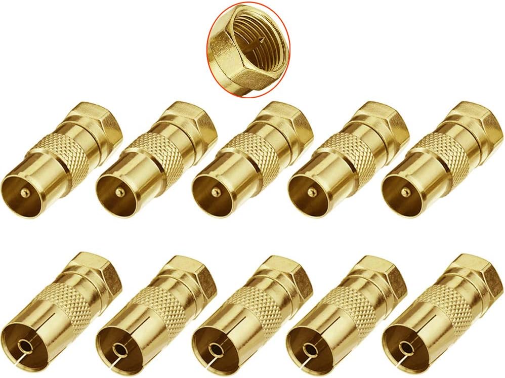 deleyCON SAT Antennenadapter Koaxialkabel auf TV Stecker Adapter - F ...