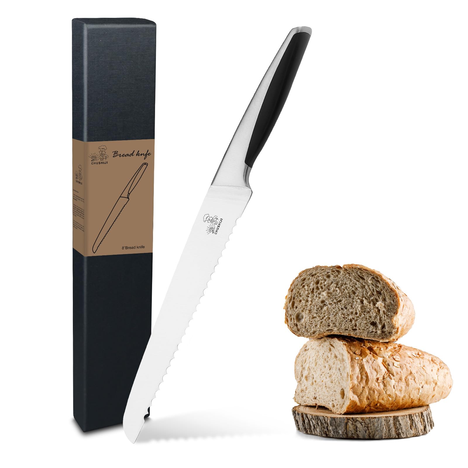 Amazon.com: CHUSHIJI Bread Knife,Bread Knife for Homemade Bread,Ultra ...