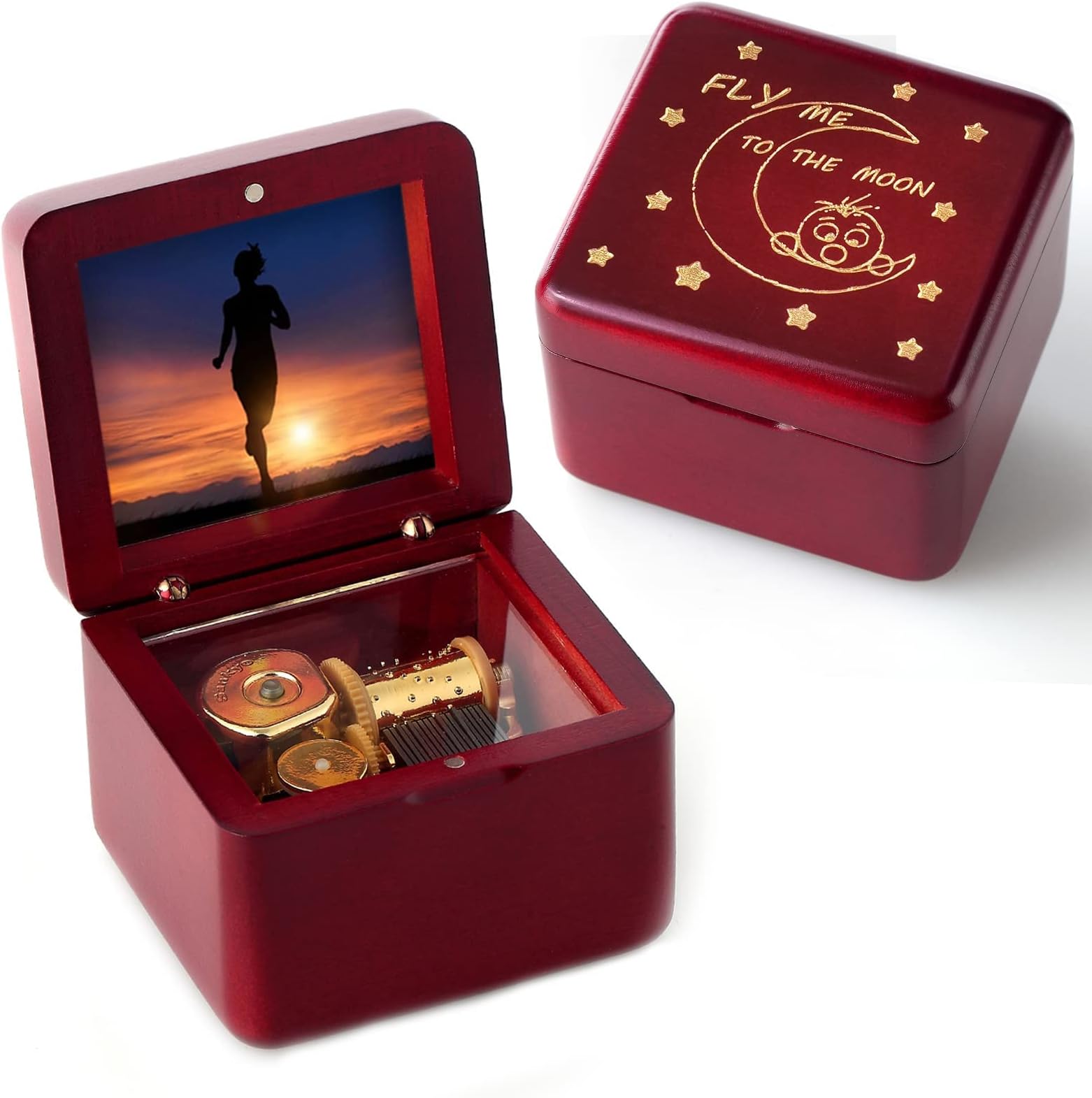 Amazon.com: WESTONETEK Vintage Wood Carved Mechanism Musical Box Wind ...