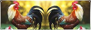 Amazon.com: Beautiful Rooster Hen Banner Party Decor Backdrop Banner ...