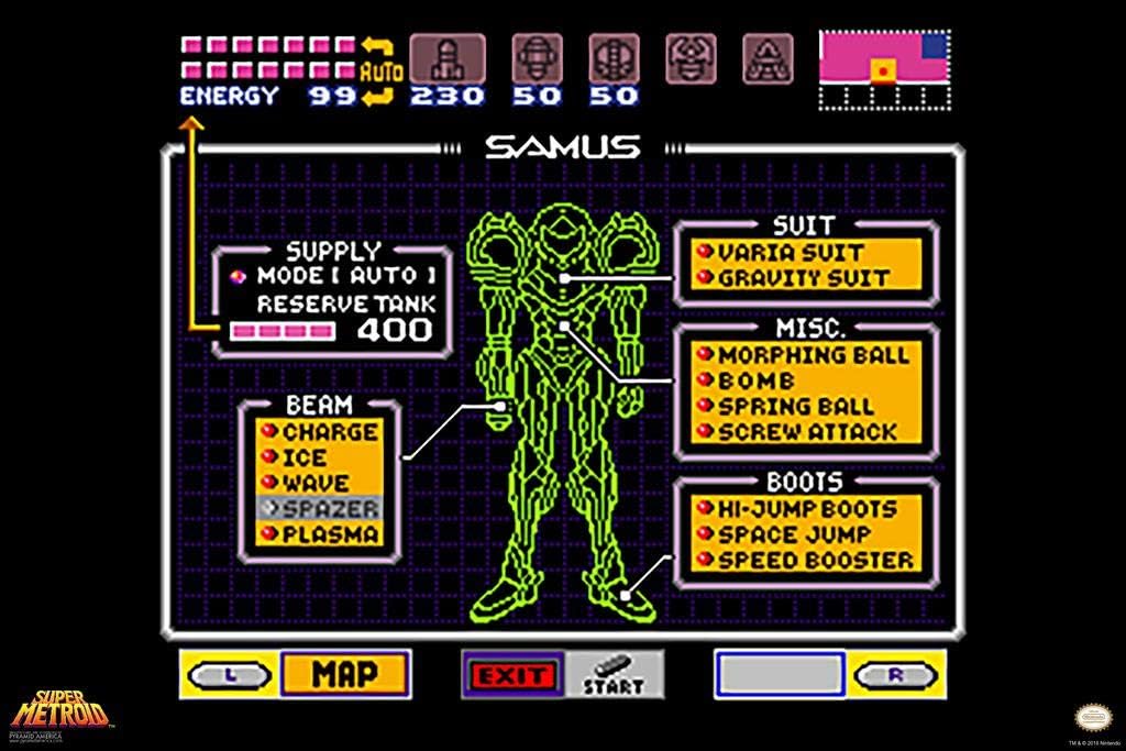 Amazon.com: Cartel laminado de Super Metroid Samus Screen Video Game ...