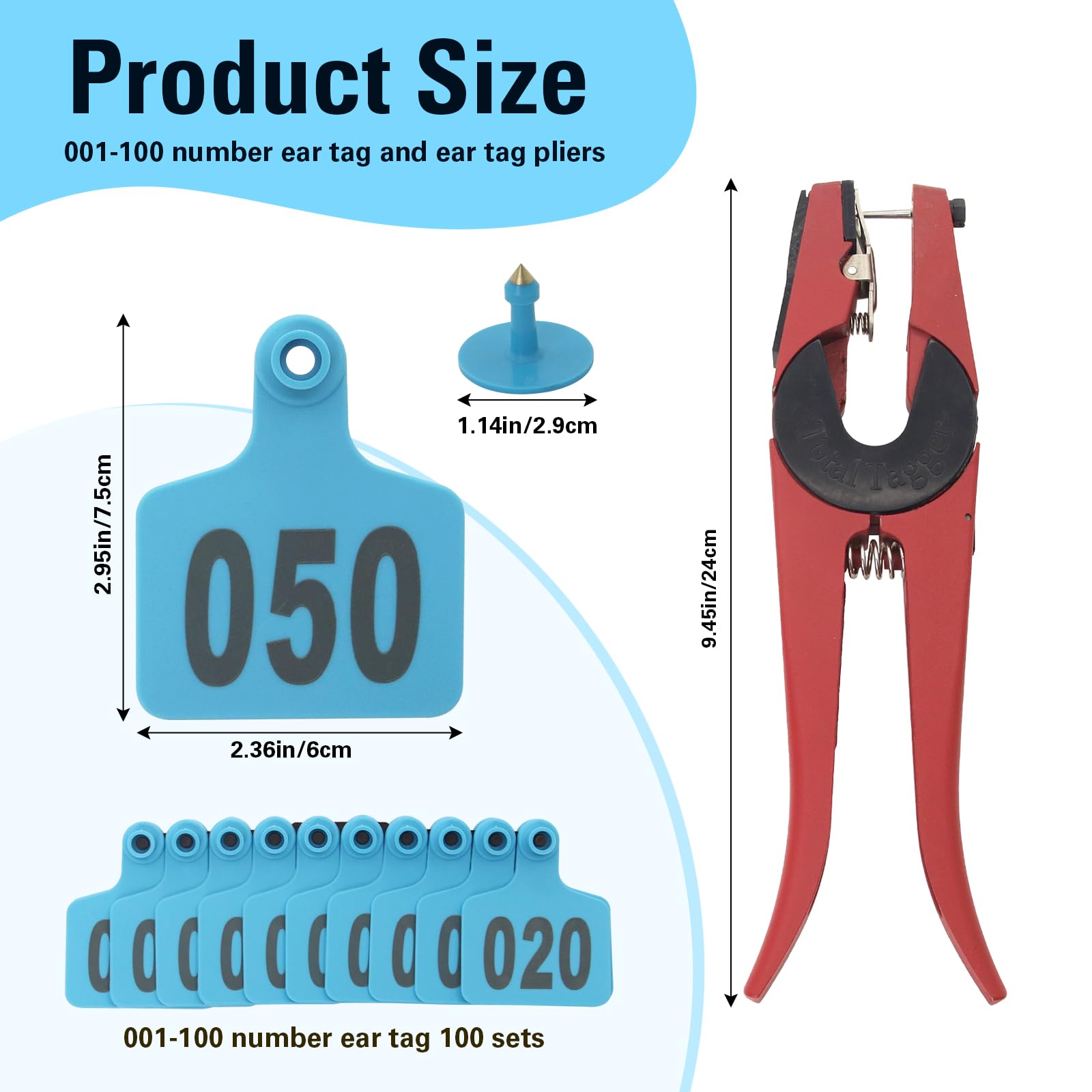 Snapklik.com : Cattle Ear Tags 001-100 Number Plastic Livestock Animal ...