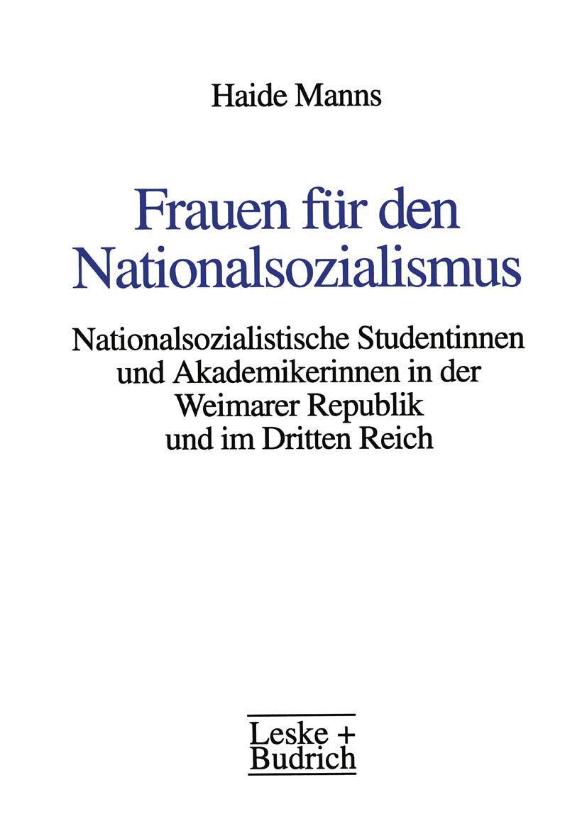Amazon.com: Frauen für den Nationalsozialismus: Nationalsozialistische ...