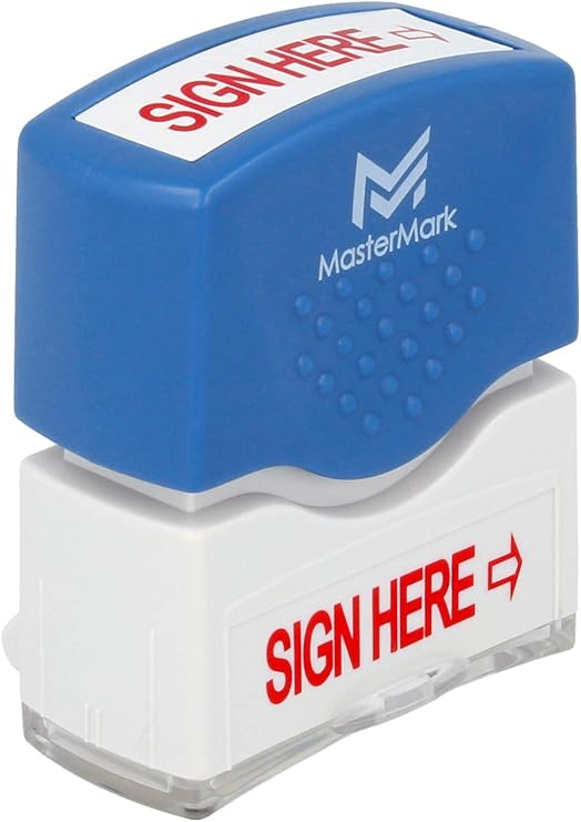 Amazon.com: MasterMark Premium Pre-Inked Office Stamp (Sign Here)