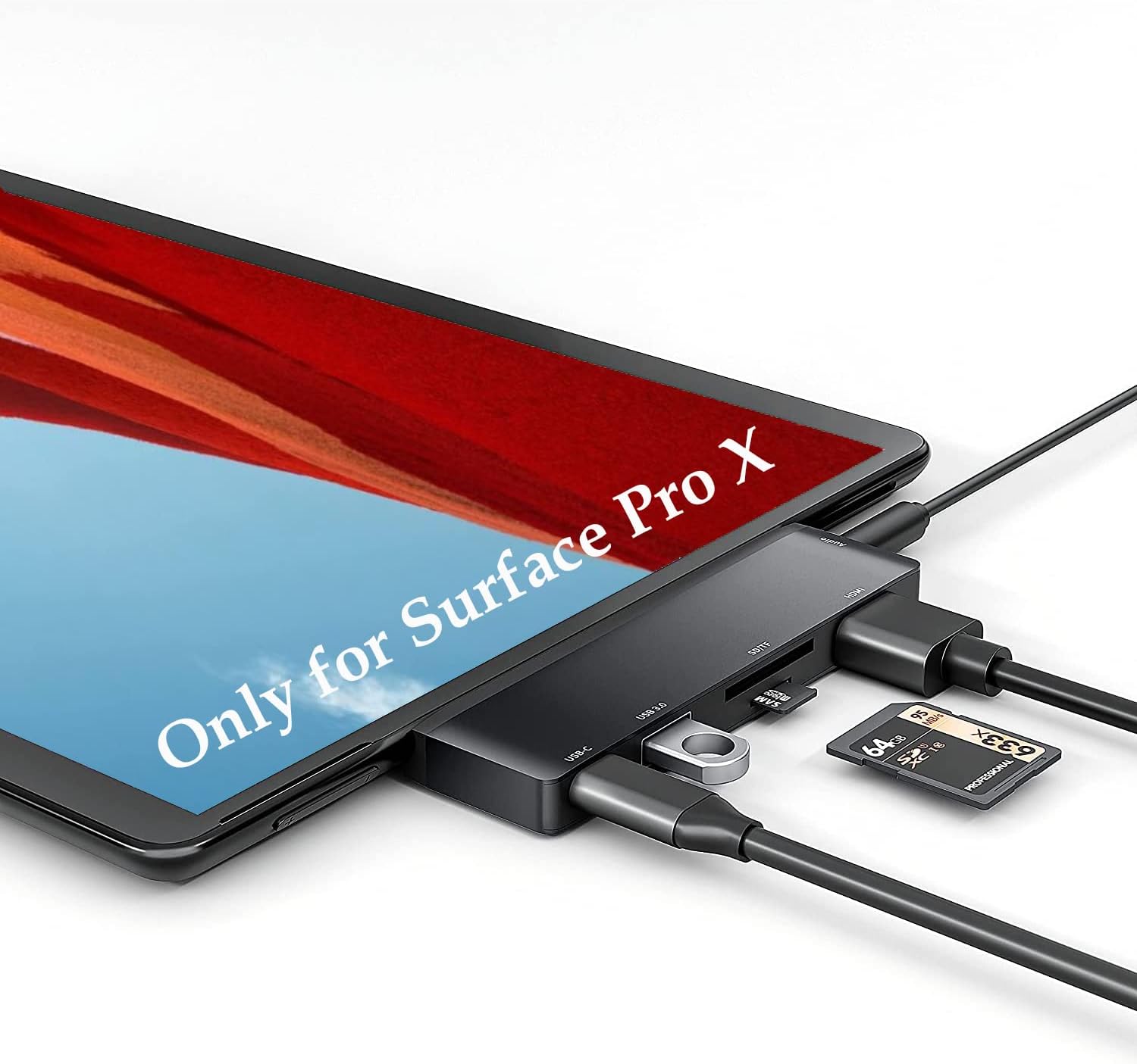 Amazon.com: Surface Pro X Hub Docking Station Dual Monitor, RREAKA 6 in ...