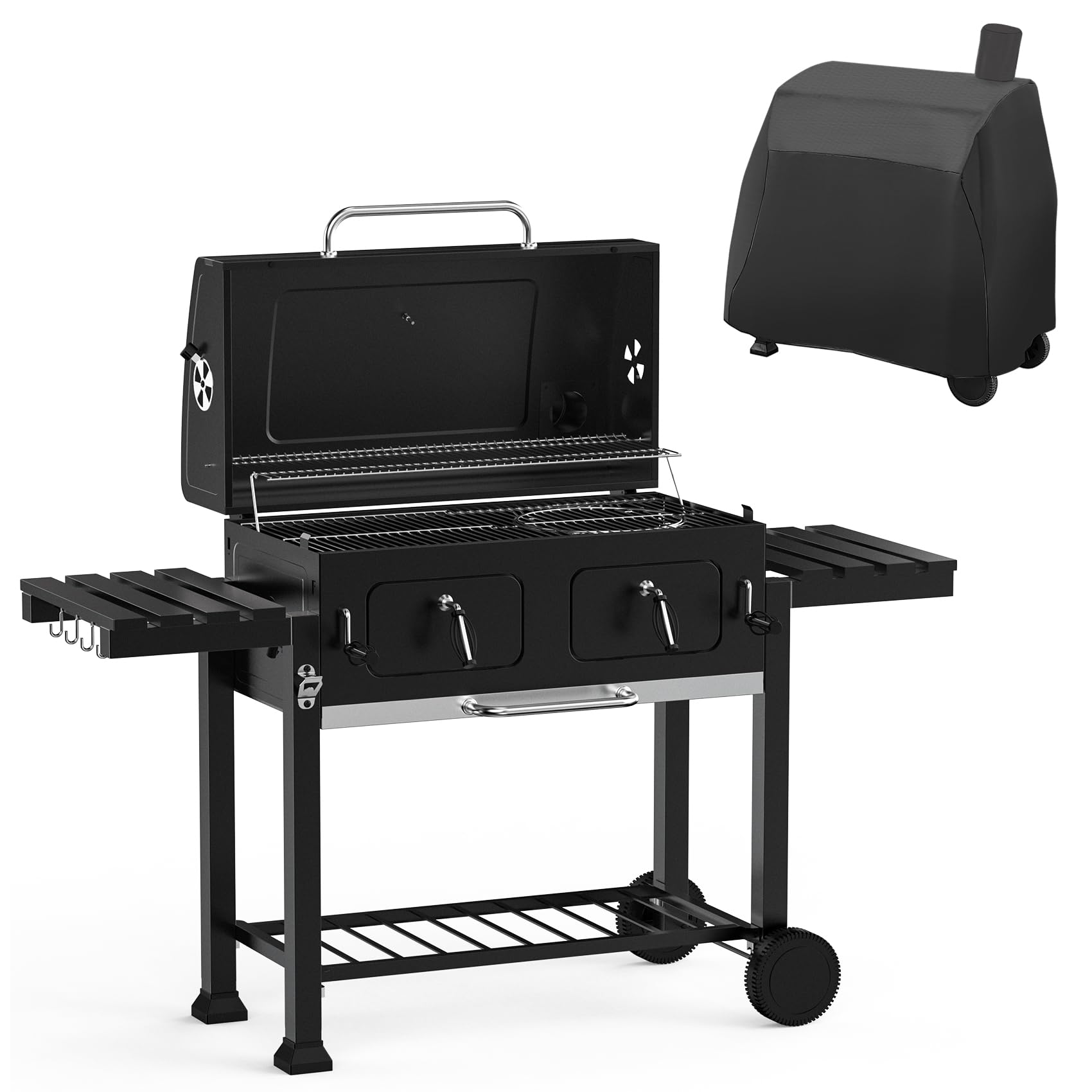 Onlyfire Extra Large Charcoal BBQ Grills with Large Cooking Grate and ...