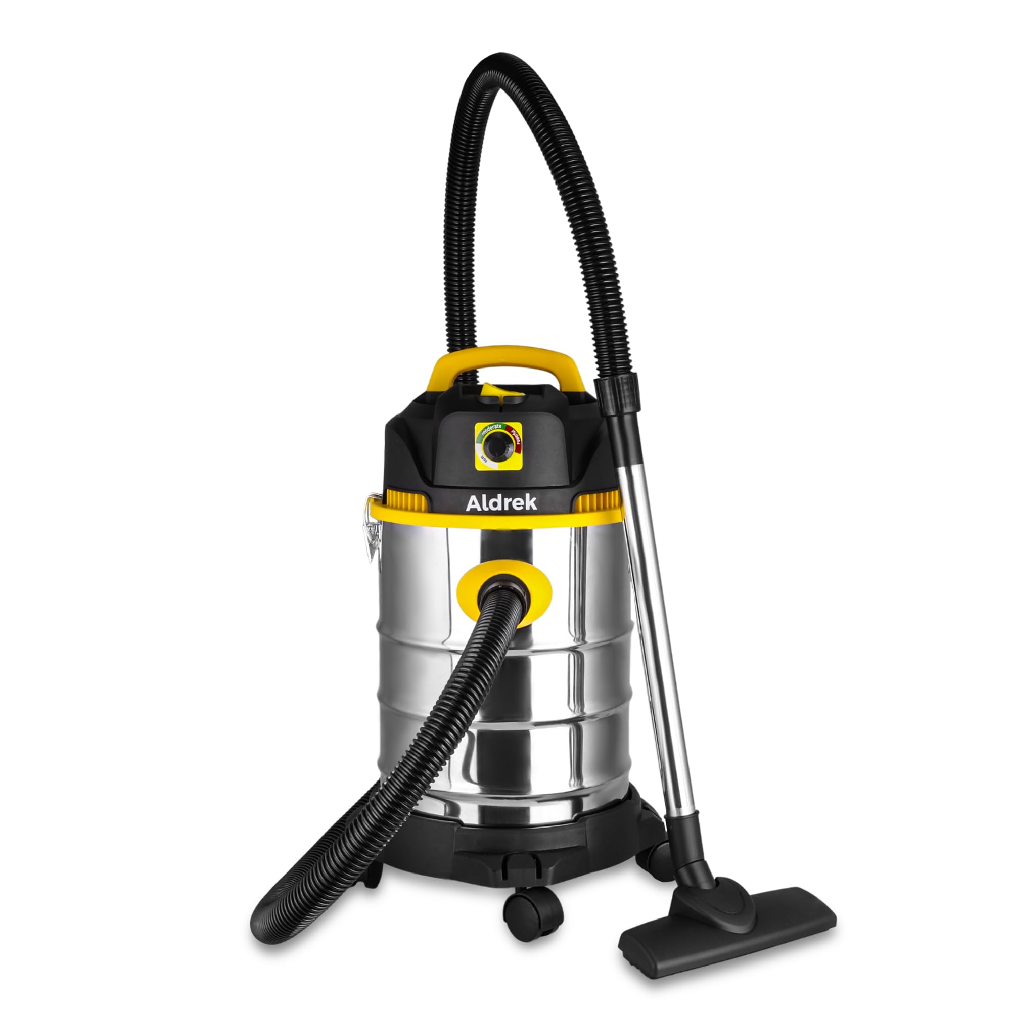 Aldrek Wet & Dry Heavy Duty Vacuum Cleaner | 25 L Stainless Steel (SS ...