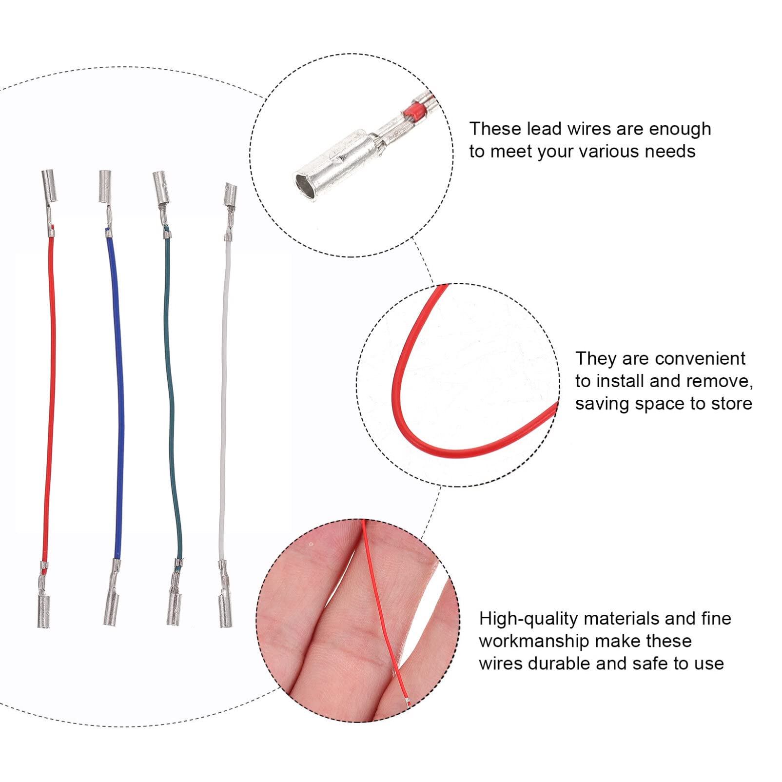 Snapklik.com : Turntable Headshell Wires Phono Cable, 4 Pcs Phono ...