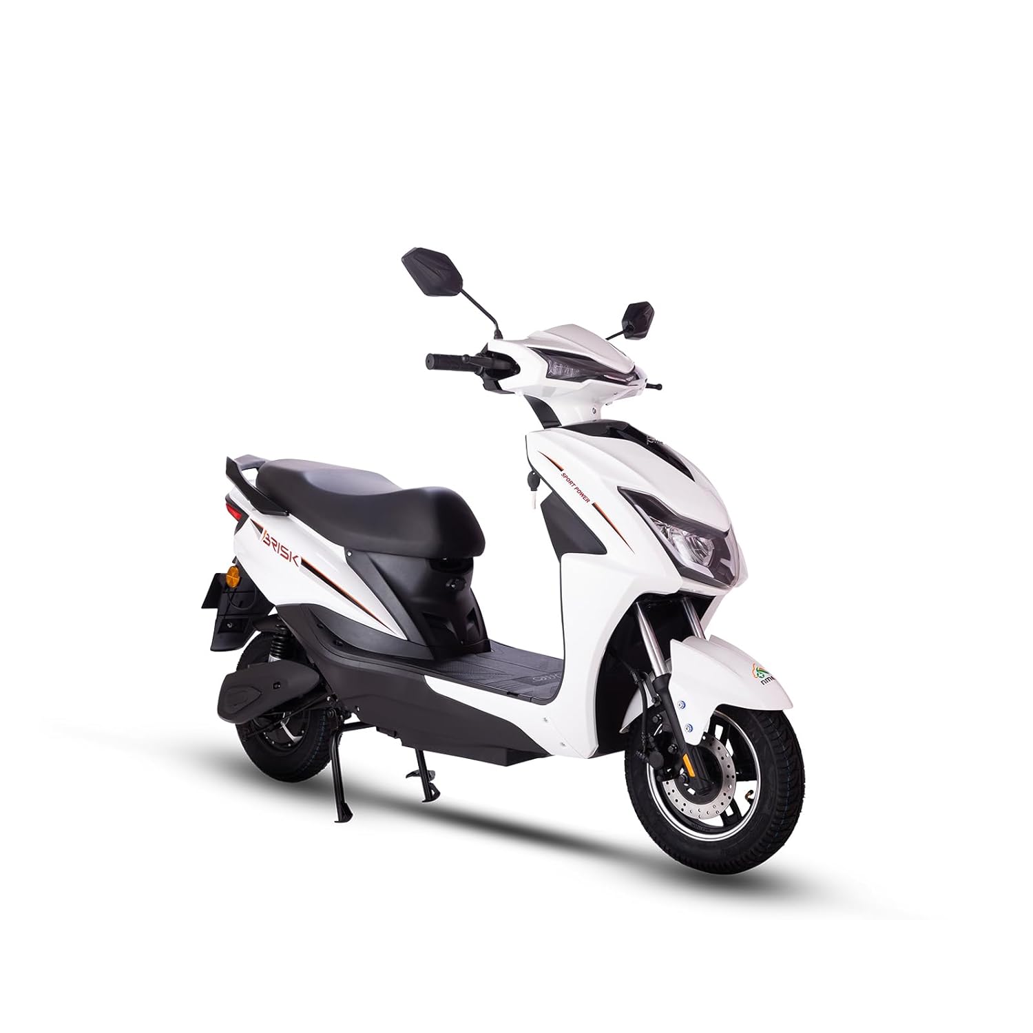 AMO Electric Bike Brisk Lead Acid Two Wheeler Low Speed Range75Kms-100Kms per Charge in White ...