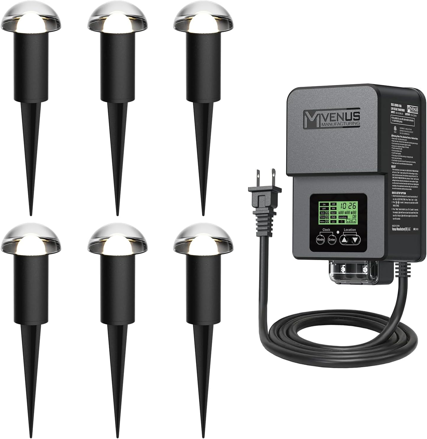 VENUS MANUFACTURING Outdoor Low Voltage Landscape Lights Kits with 4 ...