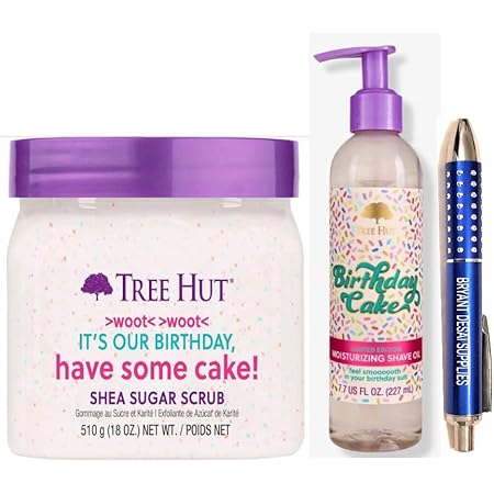 Amazon.com : Tree Hut Exfoliating Shea Sugar Scrub Birthday Cake, 18 oz ...
