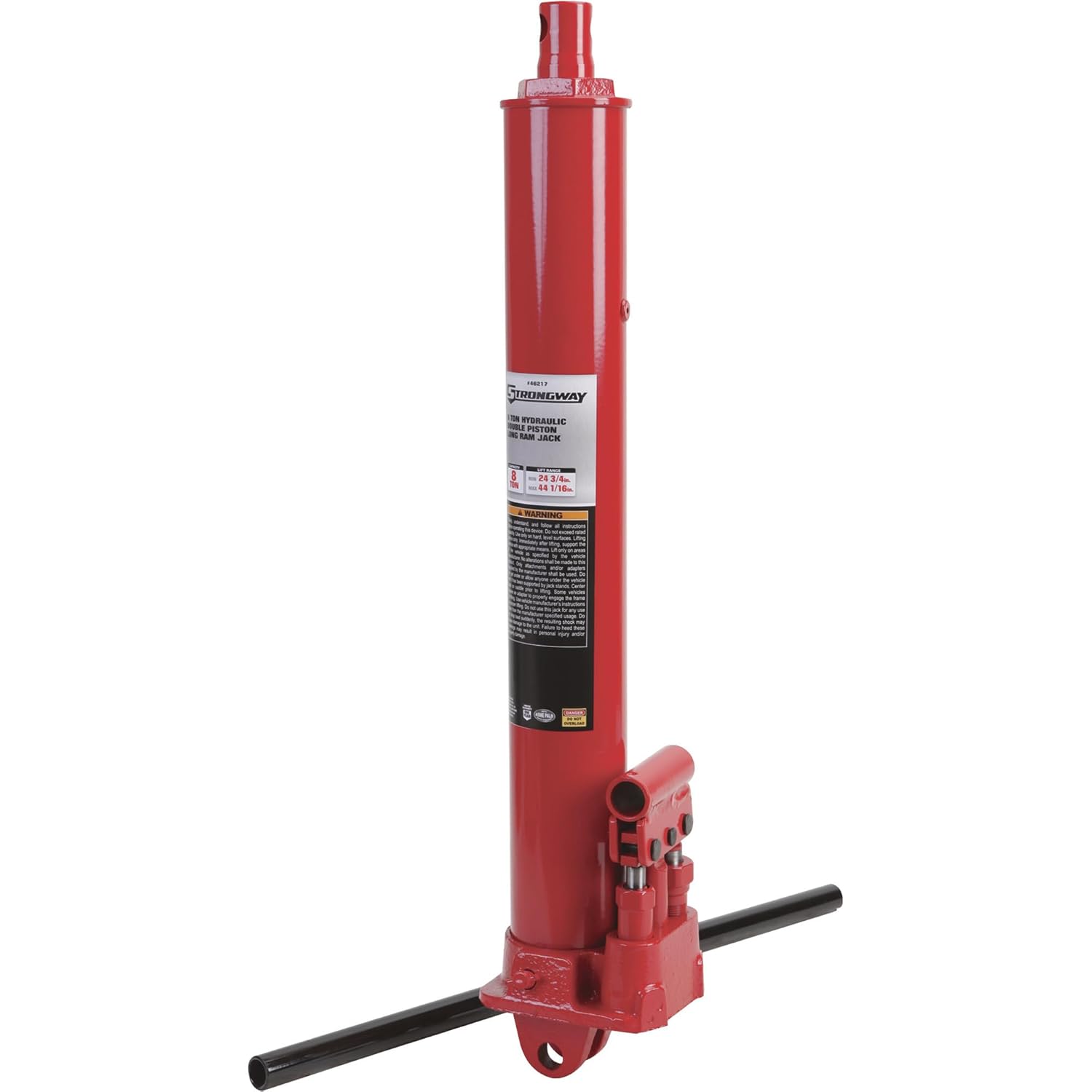 Strongway 8-Ton Long Ram Hydraulic Jack - Double Piston, Clevis Base ...
