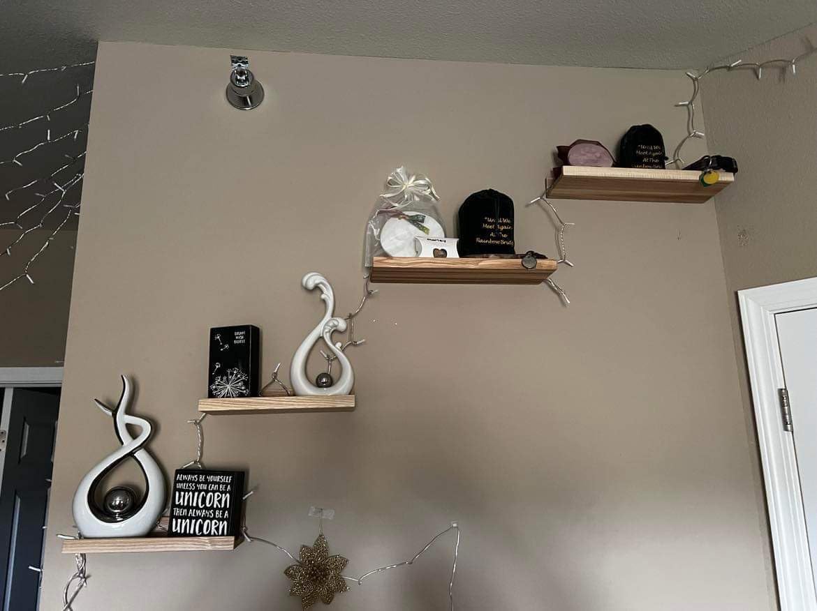$4/mo - Finance Wood Wedge Floating Shelves for Wall, Rustic Wall ...