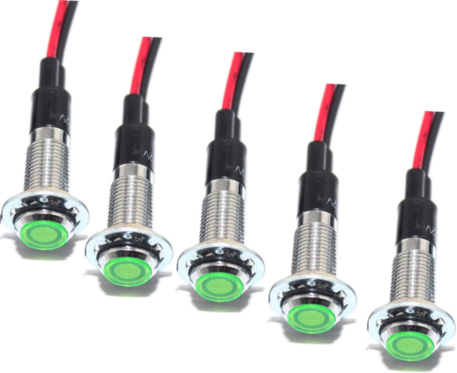 Amazon.com: 5PCS/set 8mm 5/16" LED Signal Indicator Bulb Pilot Dash ...