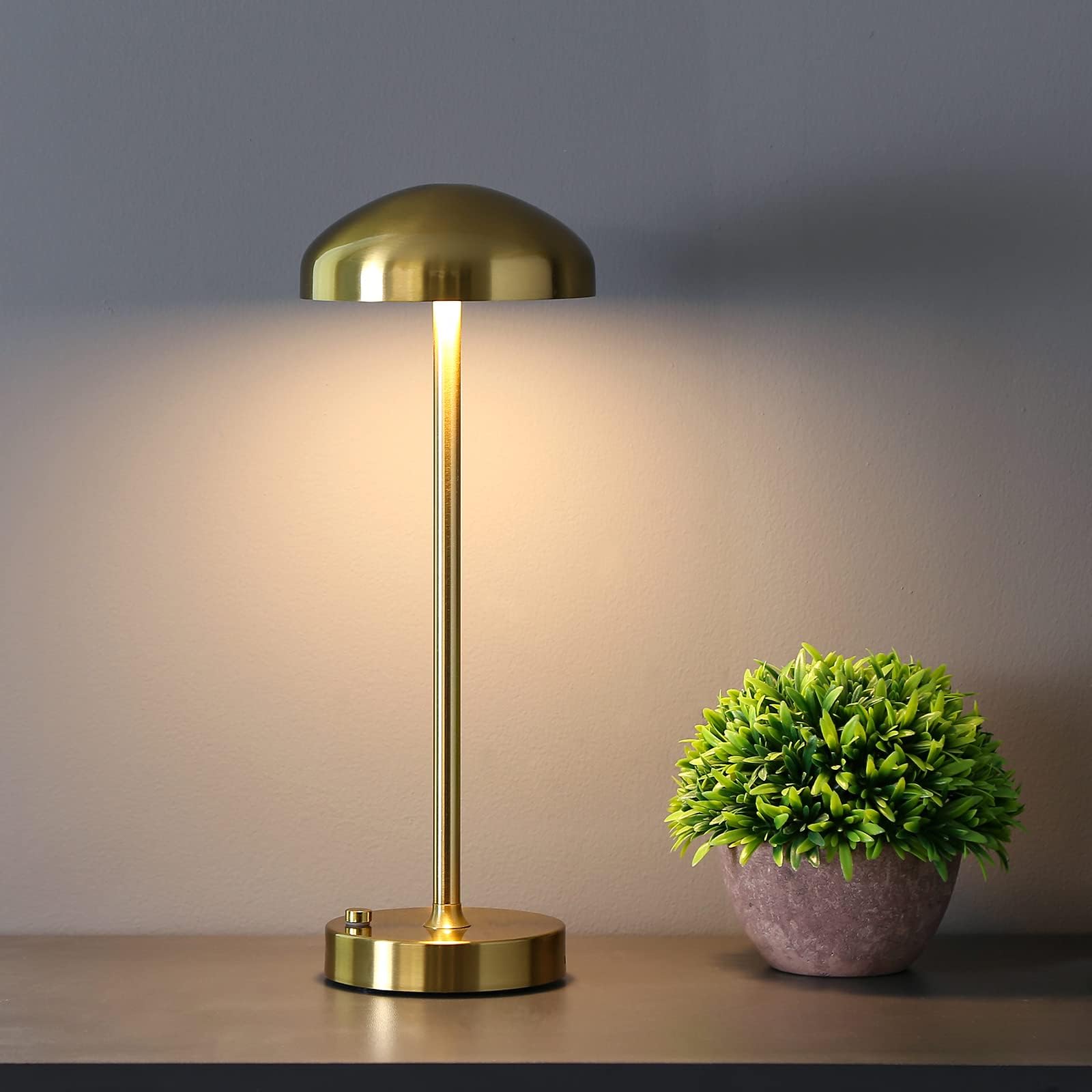 ONEWISH Cordless Table Lamps Set of 2 - Portable Touch Mushroom Lamp ...