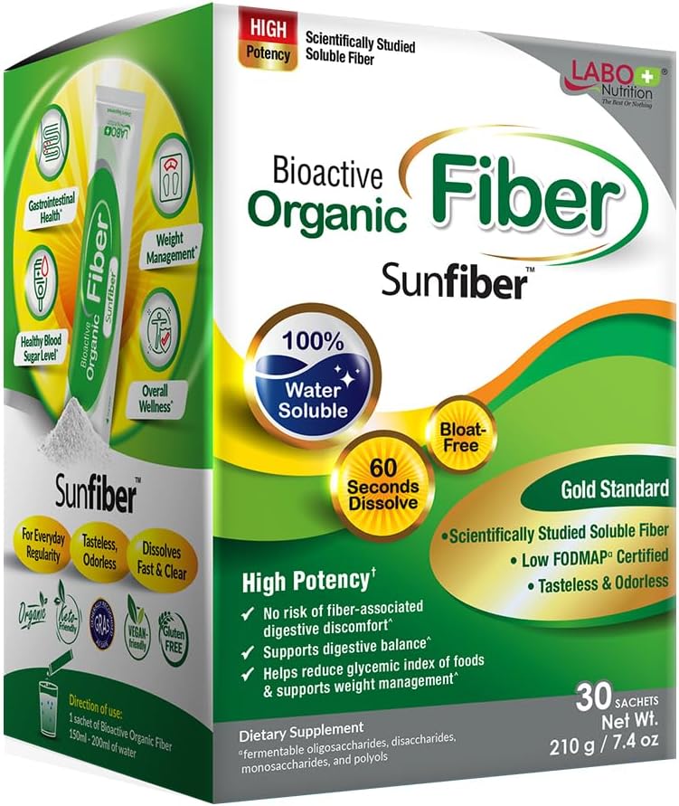 Amazon.com: LABO Nutrition Bioactive Organic Fiber, Sunfiber Soluble ...