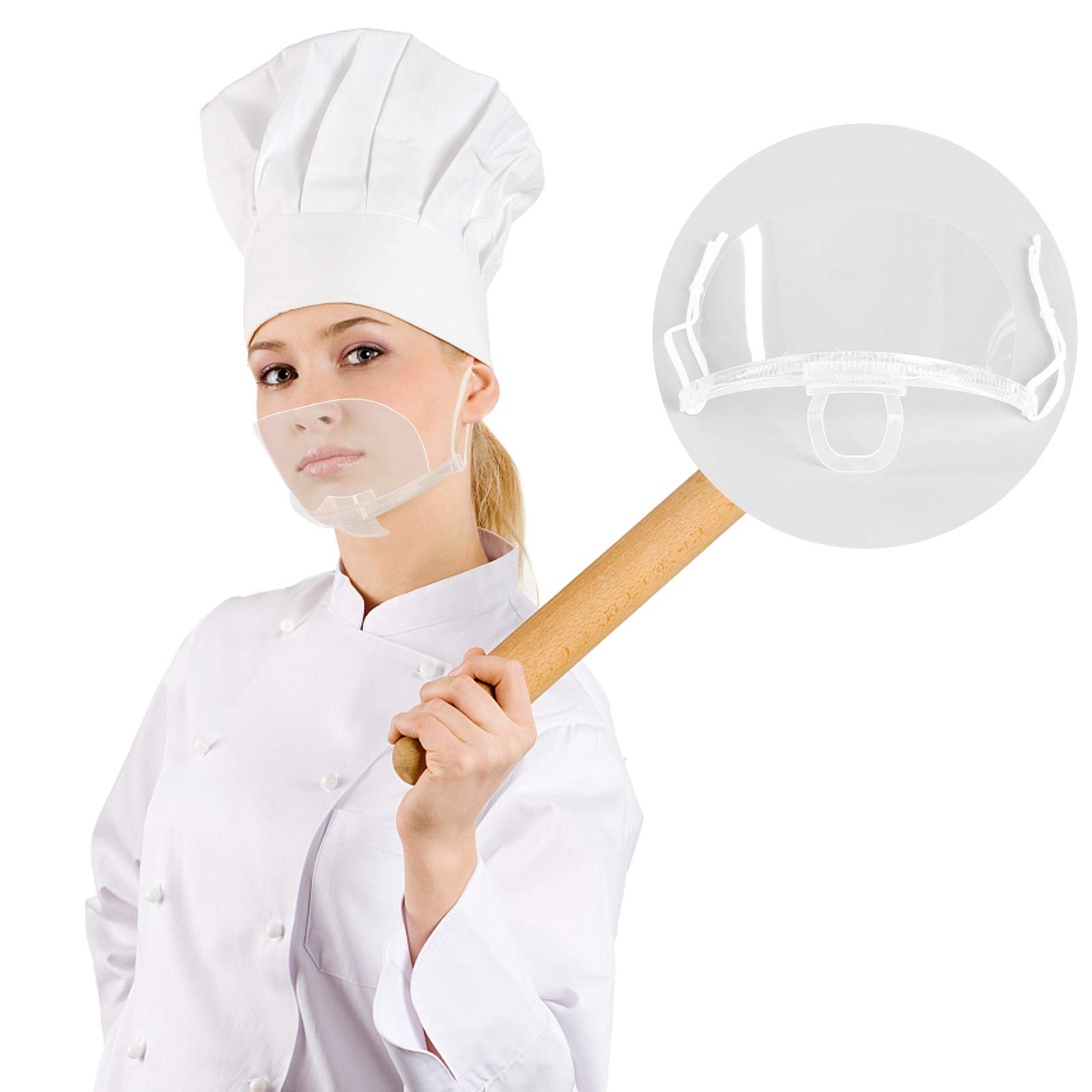 U2C 10 PCS Reusable Safety Open Face Guard Anti-Fog Mouth Covering Chef ...