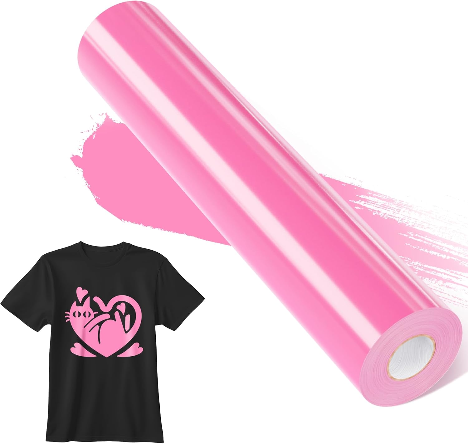 Amazon.com: JAVIGA Pink HTV, 12" x 10ft Pink Heat Transfer Vinyl for ...