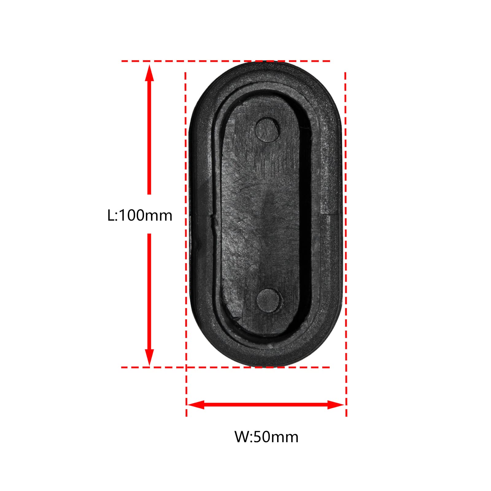 Snapklik.com : 50 X 100 Mm, 2" X 4" OD Black Durable Plastic Plugs ...