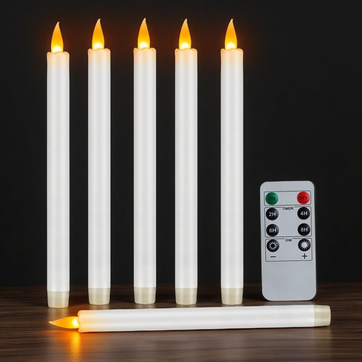 Amazon.com: wemarry 10" Flameless Taper Candles with Remote, Electric ...