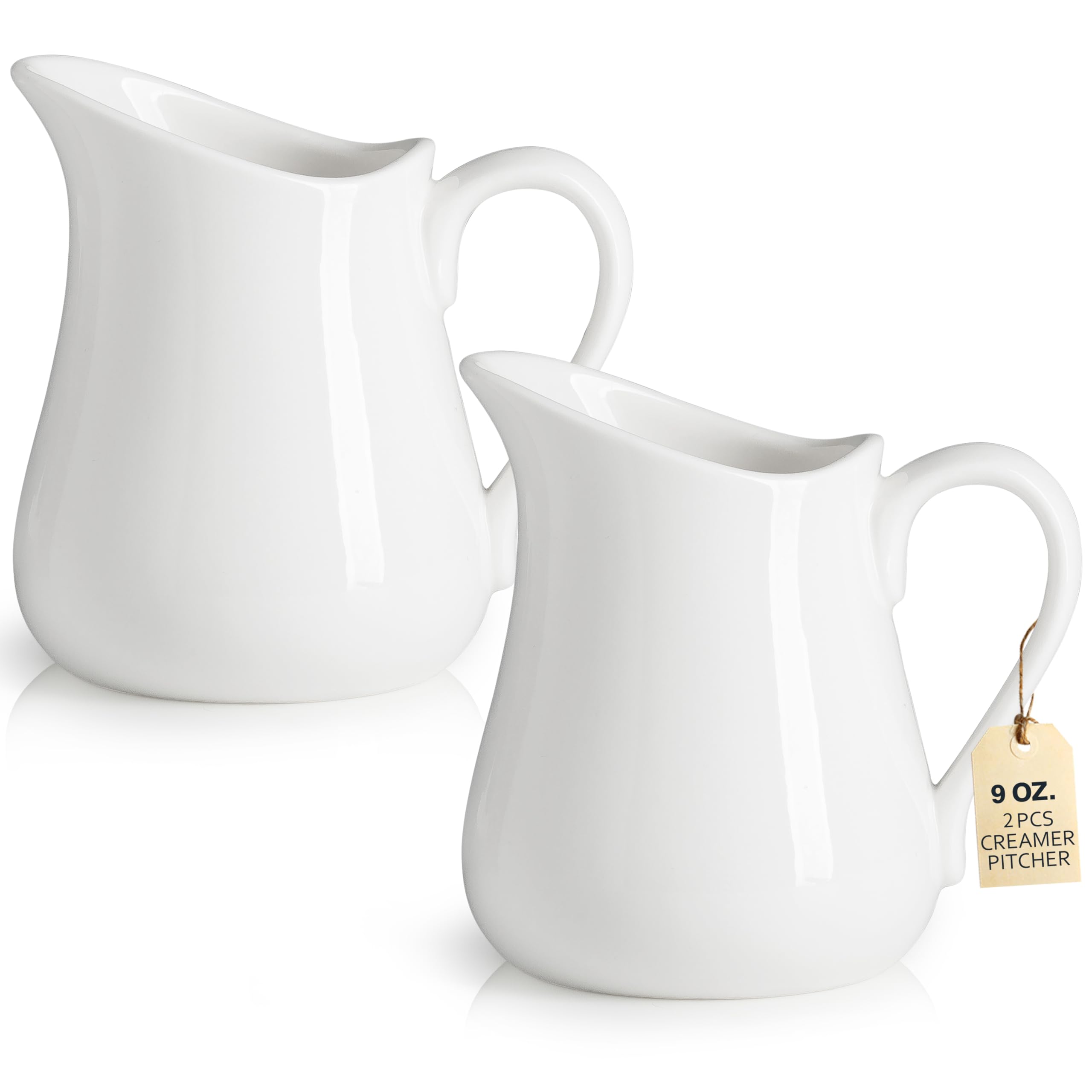 Amazon.com | 2 PCS Creamer Pitcher, Ceramics Creamers 9 OZ - White ...