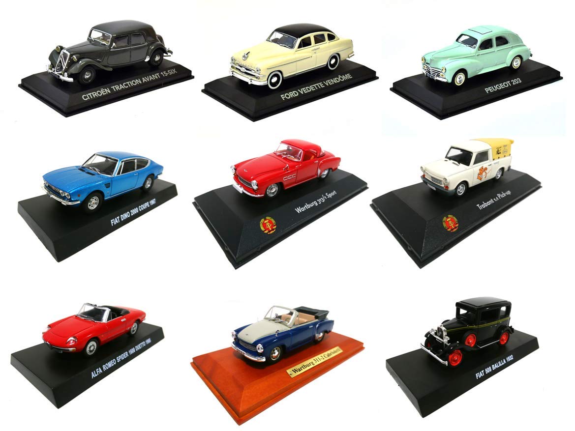 Buy Atlas Set of 9 1/43 model miniature cars (Peugeot, Citroen, Ford ...