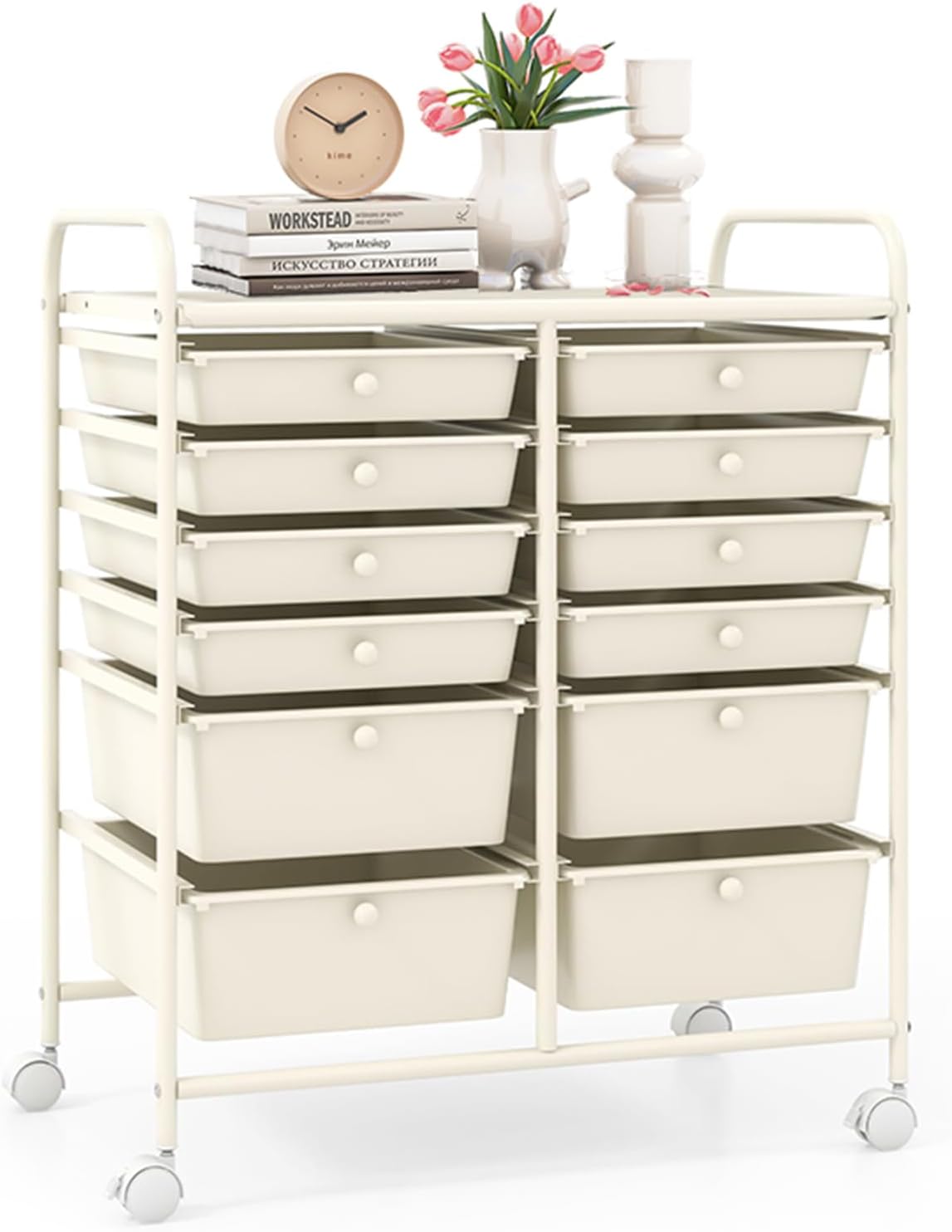 Amazon.com: LDAILY 12 Drawer Rolling Storage Cart, Craft Cart Organizer ...