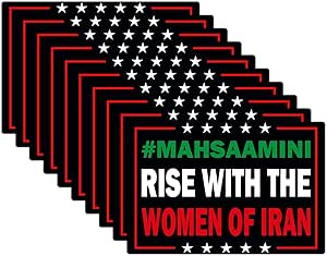 Amazon.com - 10 Pack Rise with The Women of Iran Stickers #Mahsaamini ...