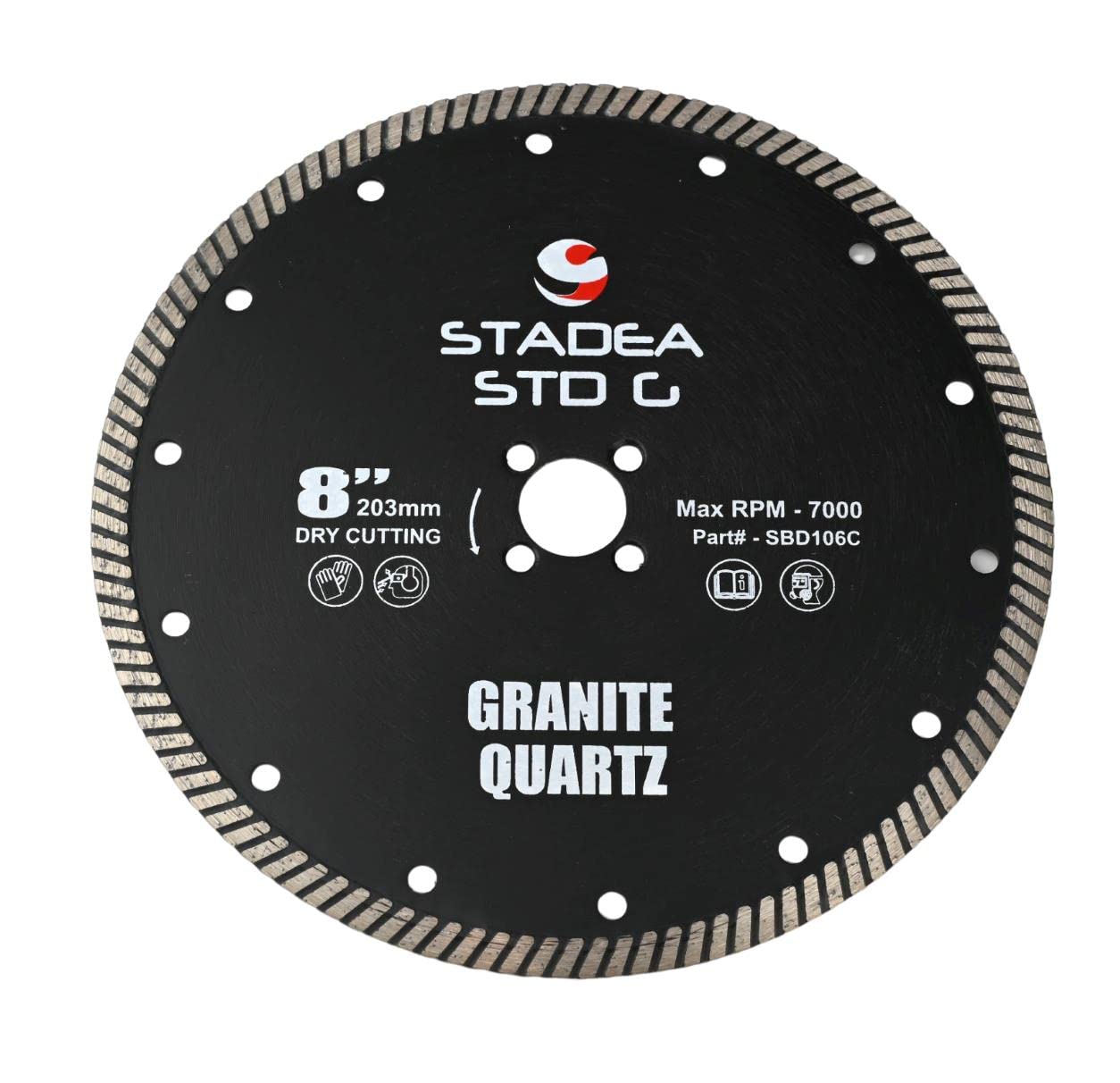 Stadea SBD106C Diamond Saw Blade 8-Inch Continuous Turbo Dry Cutting ...