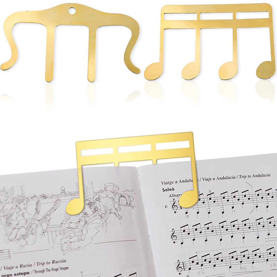 Amazon.com: 2 Pcs Metal Music Book Clip and Page Holder, Gold Book Page ...