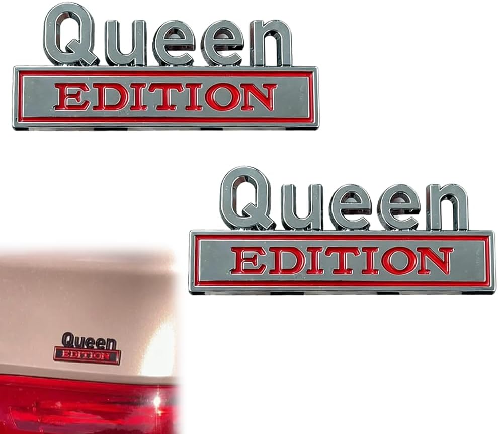 Amazon.com: 2PCS Queen Edition 3D Emblem Sticker, Badge Durable Metal ...