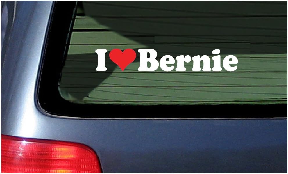 Amazon.com: I Love Bernie Vinyl Decal - White Lettering with a red ...
