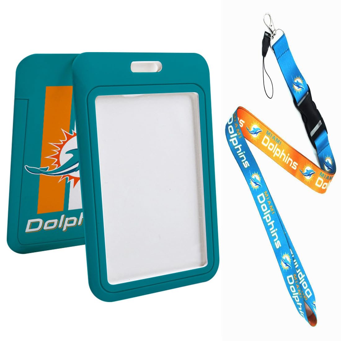 Amazon.com : Football ID Badge Holder with Lanyard, Hard Plastic Key ...