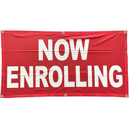 Amazon.com: 4 Less Co 2x4 Feet Daycare Now Enrolling Banner Sign bgb ...